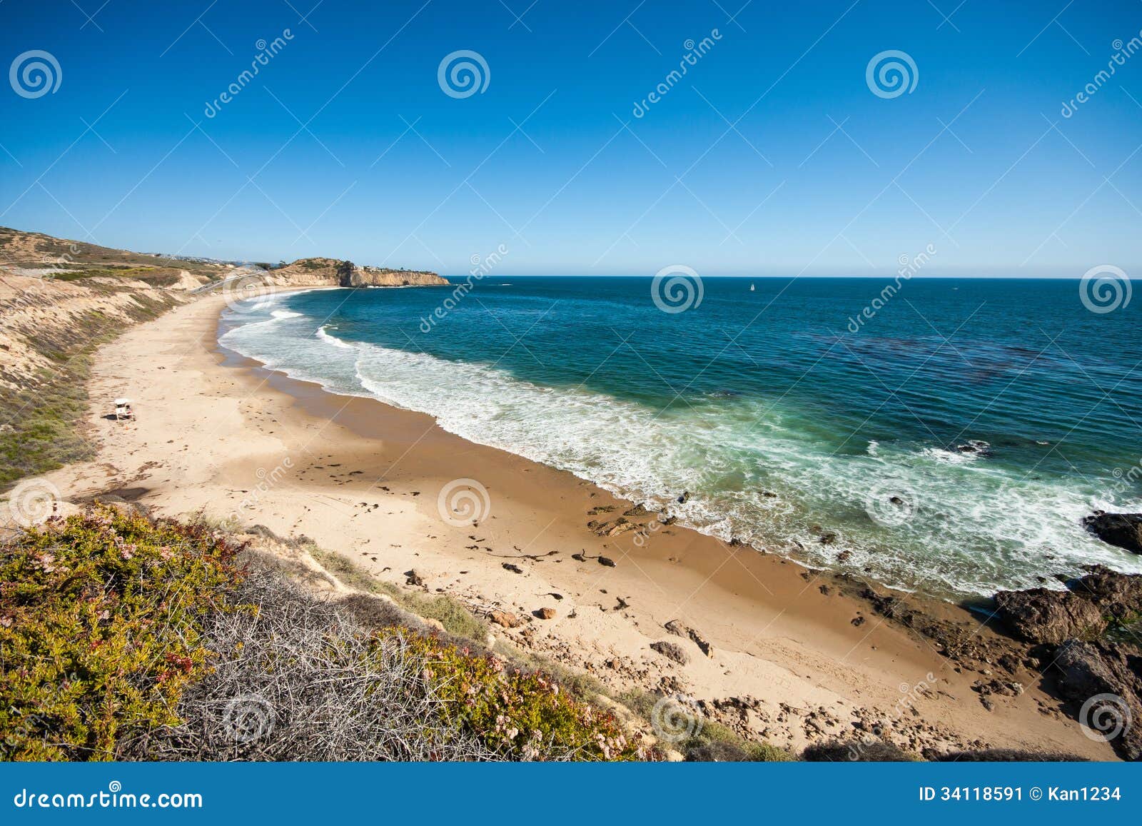 Beautiful Beach in Orange County, CA Stock Image - Image of southern ...