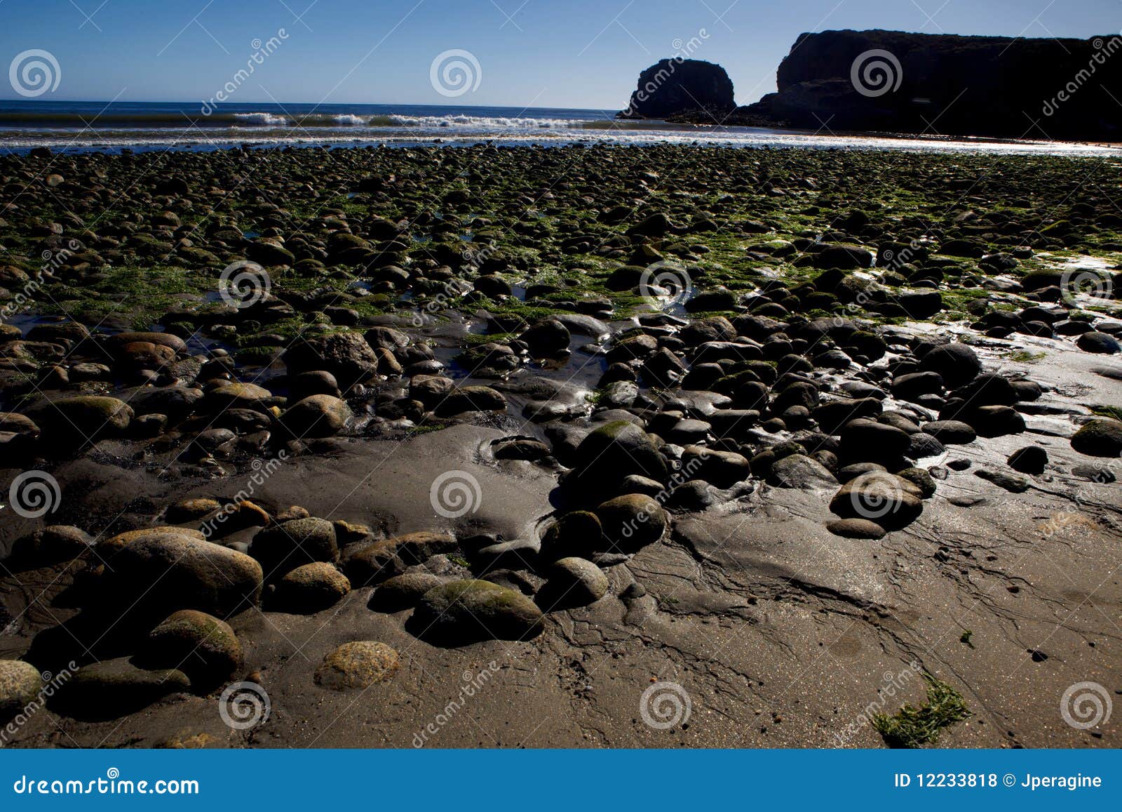 Beautiful Beach with Rocks stock photo. Image of ocean - 12233818