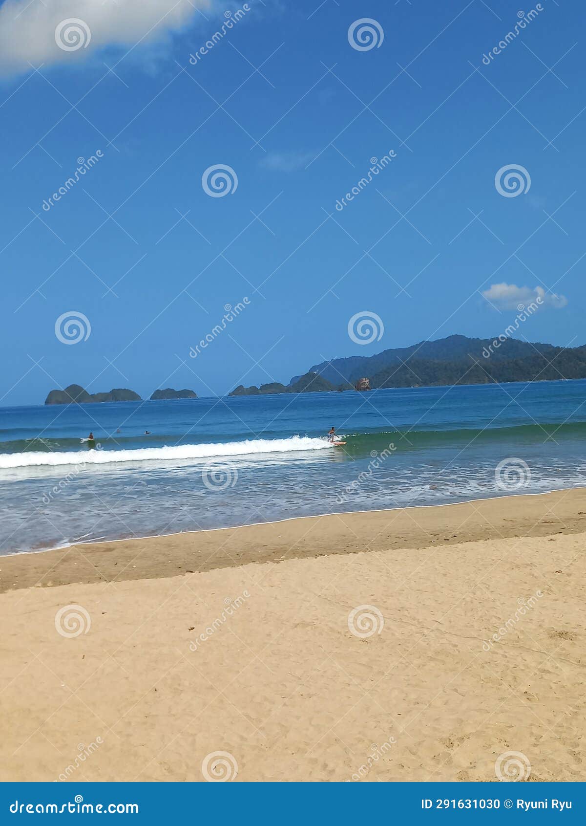The Beautiful Beach Sand and Mountain in Summer Stock Photo - Image of ...