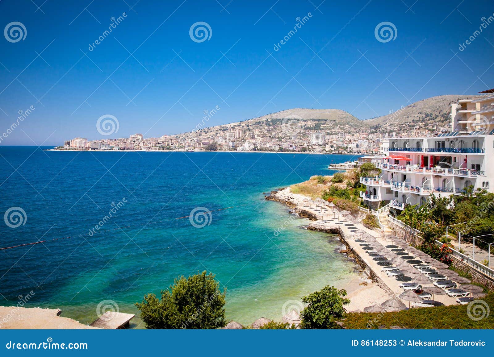 Beautiful Beach in Saranda, Albania. Stock Image - Image of saranda ...