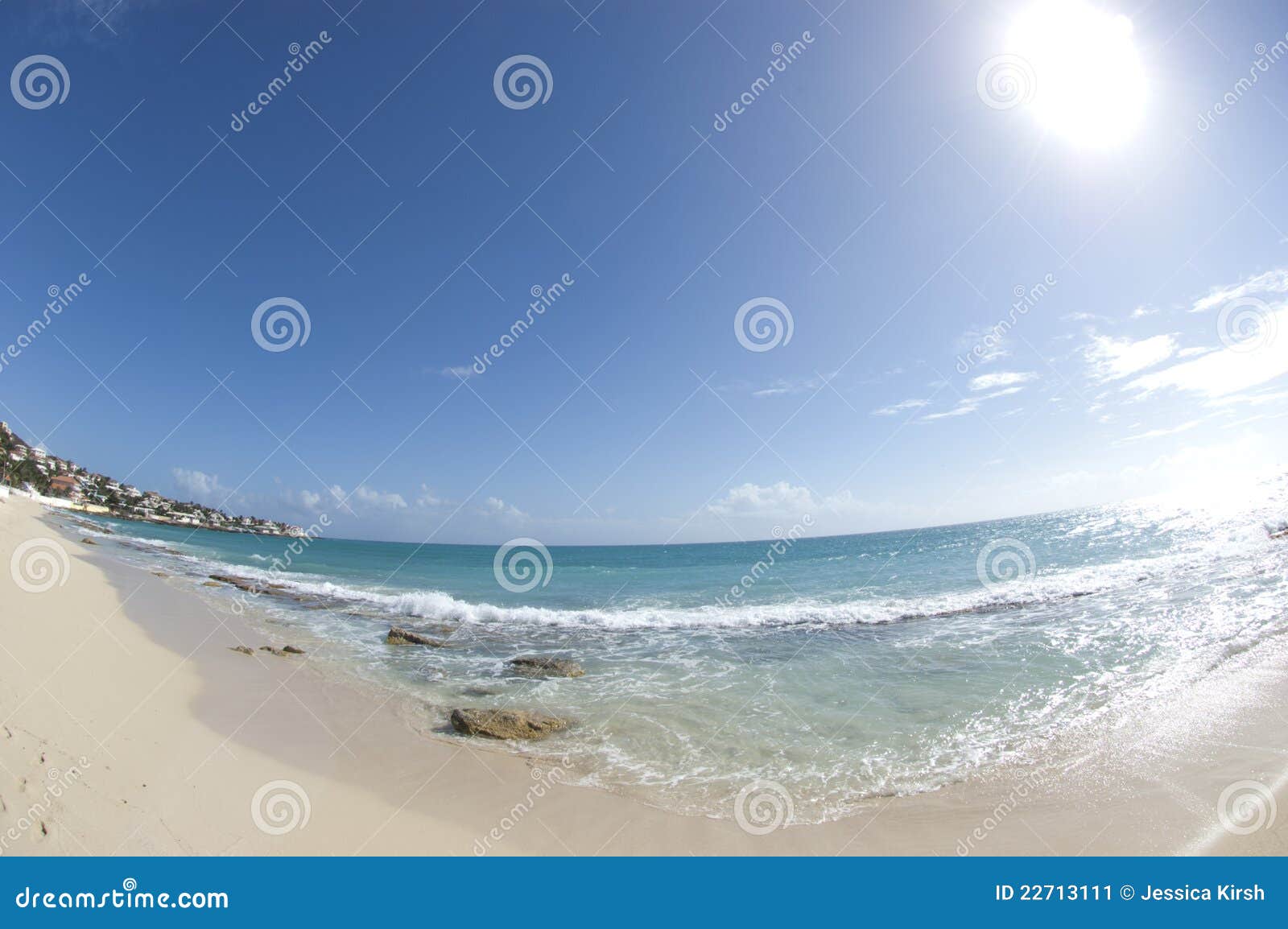 Beautiful Beach Scene stock image. Image of bright, palm - 22713111