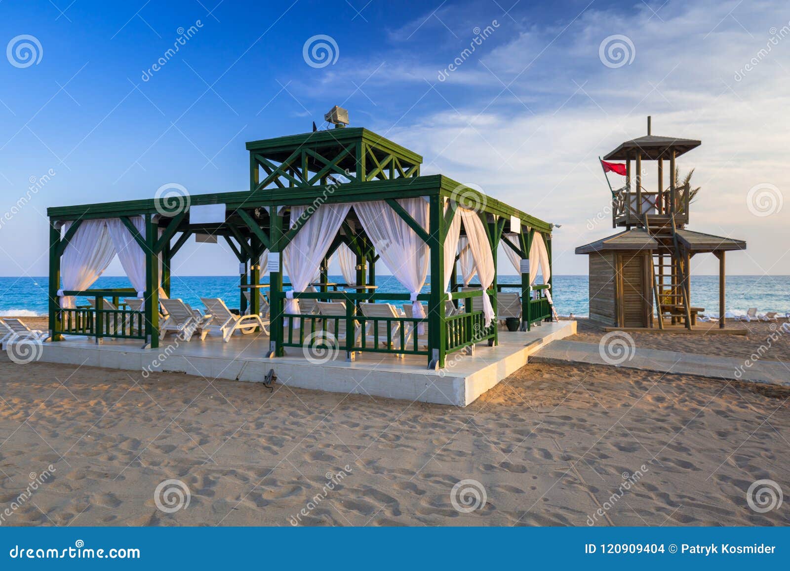 Beautiful Beach Scenery on Turkish Riviera at Sunset Stock Photo ...