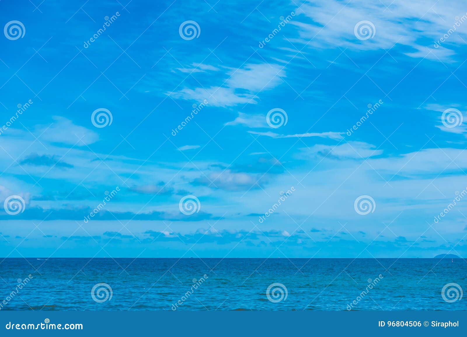 Beautiful Beach with Sea and Ocean on Blue Sky Stock Photo - Image of ...