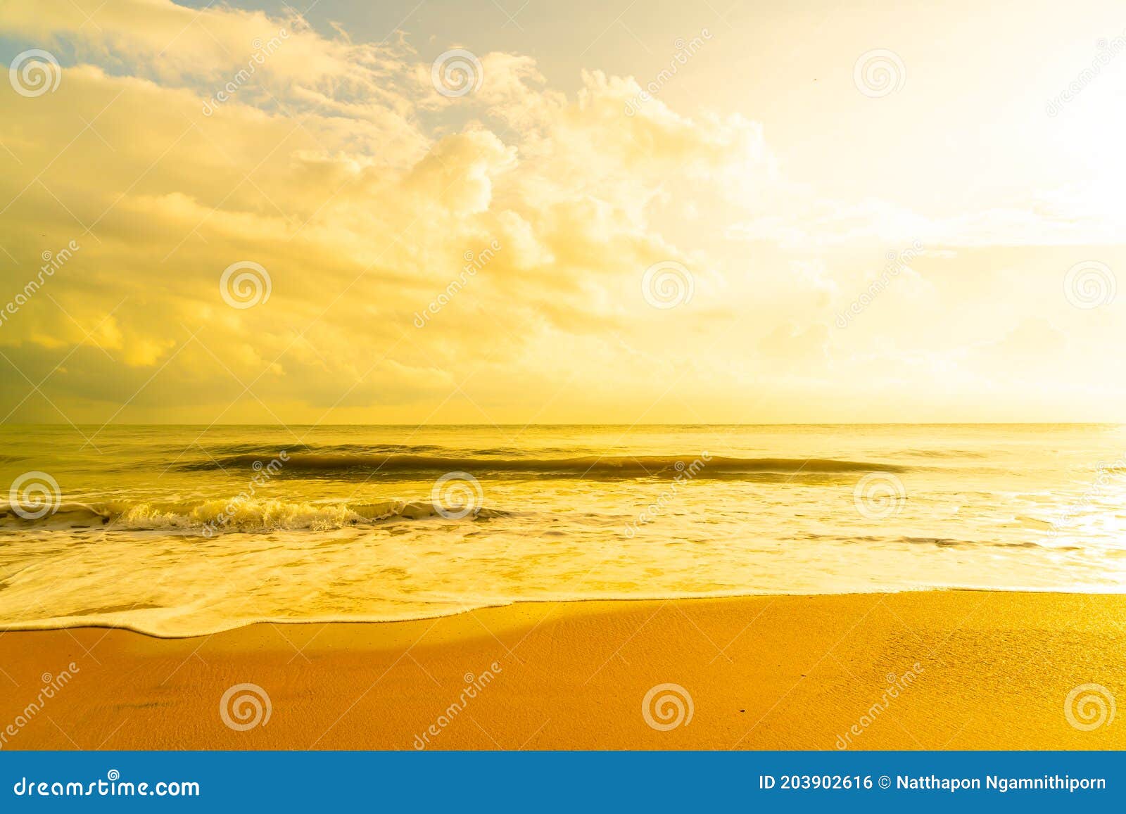 Beautiful Beach Sea at Sunrise or Sunset Time Stock Photo - Image of ...