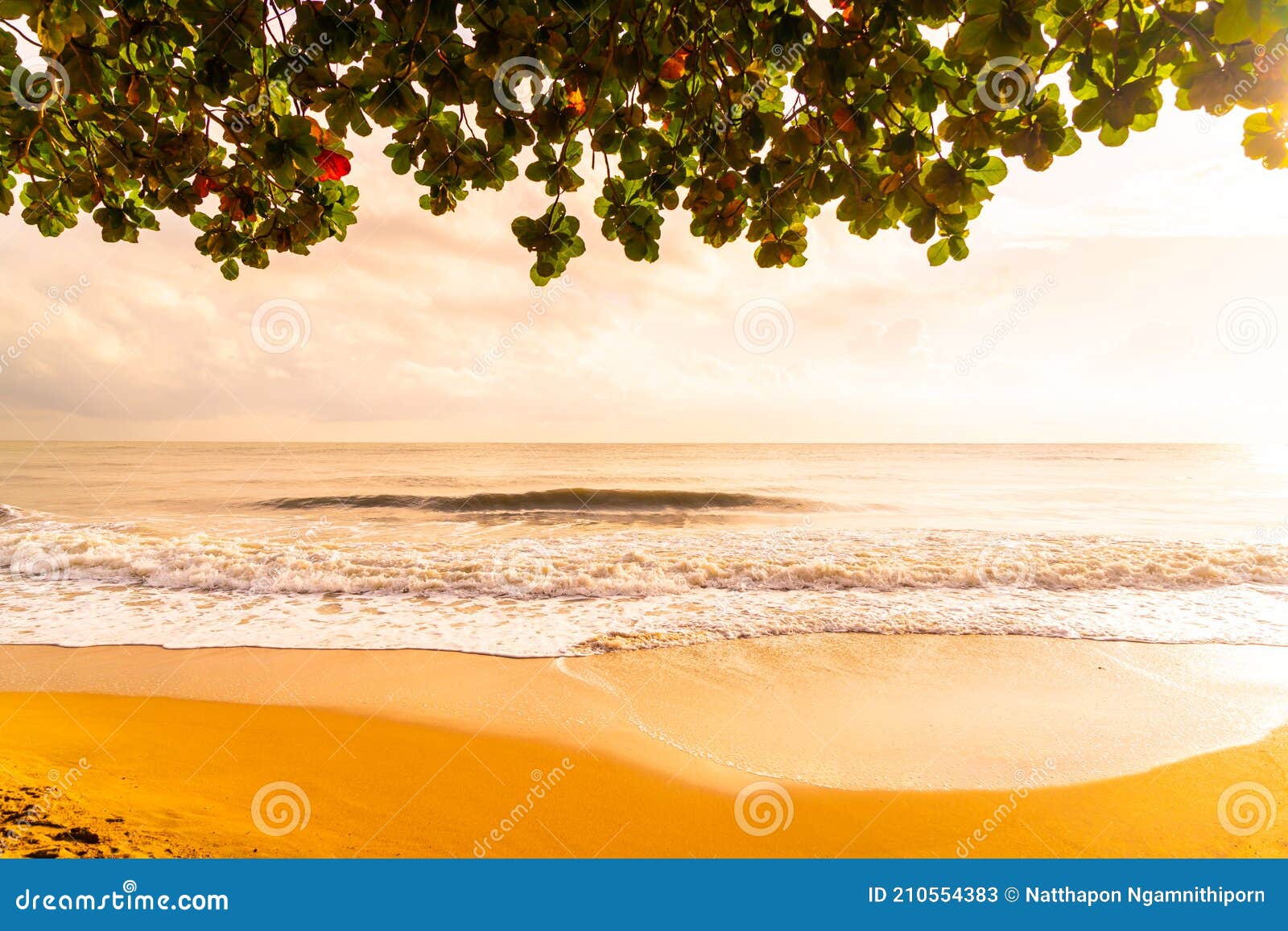Beautiful Beach Sea at Sunrise or Sunset Time Stock Image - Image of ...