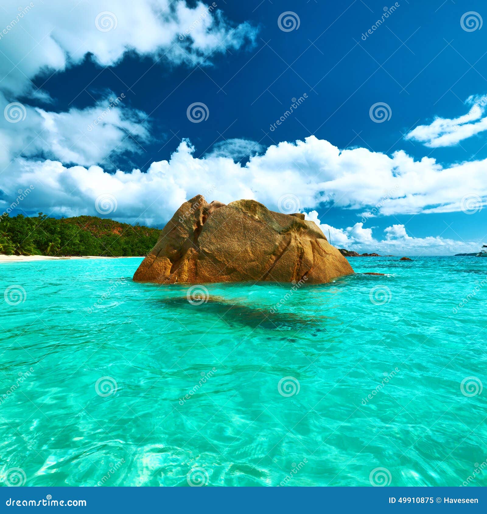 Beautiful Beach at Seychelles Stock Image - Image of cliff, travel ...