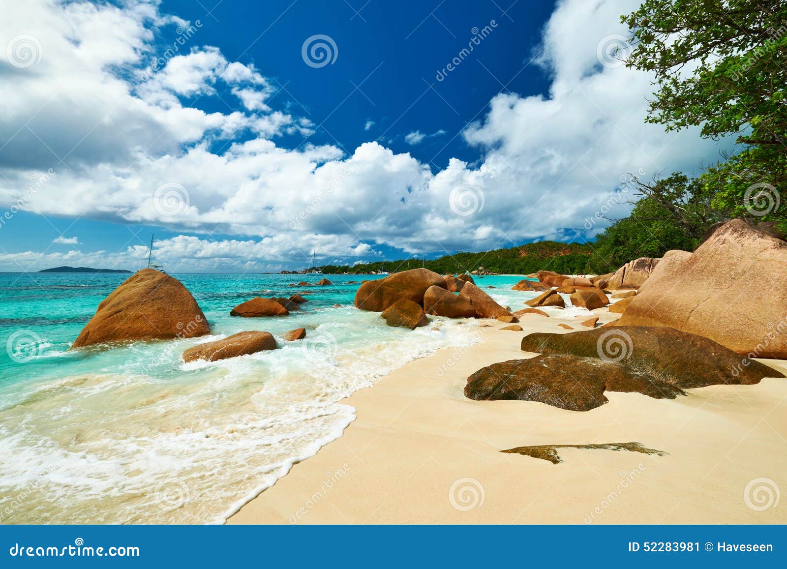 Beautiful Beach at Seychelles Stock Image - Image of granite, clear ...