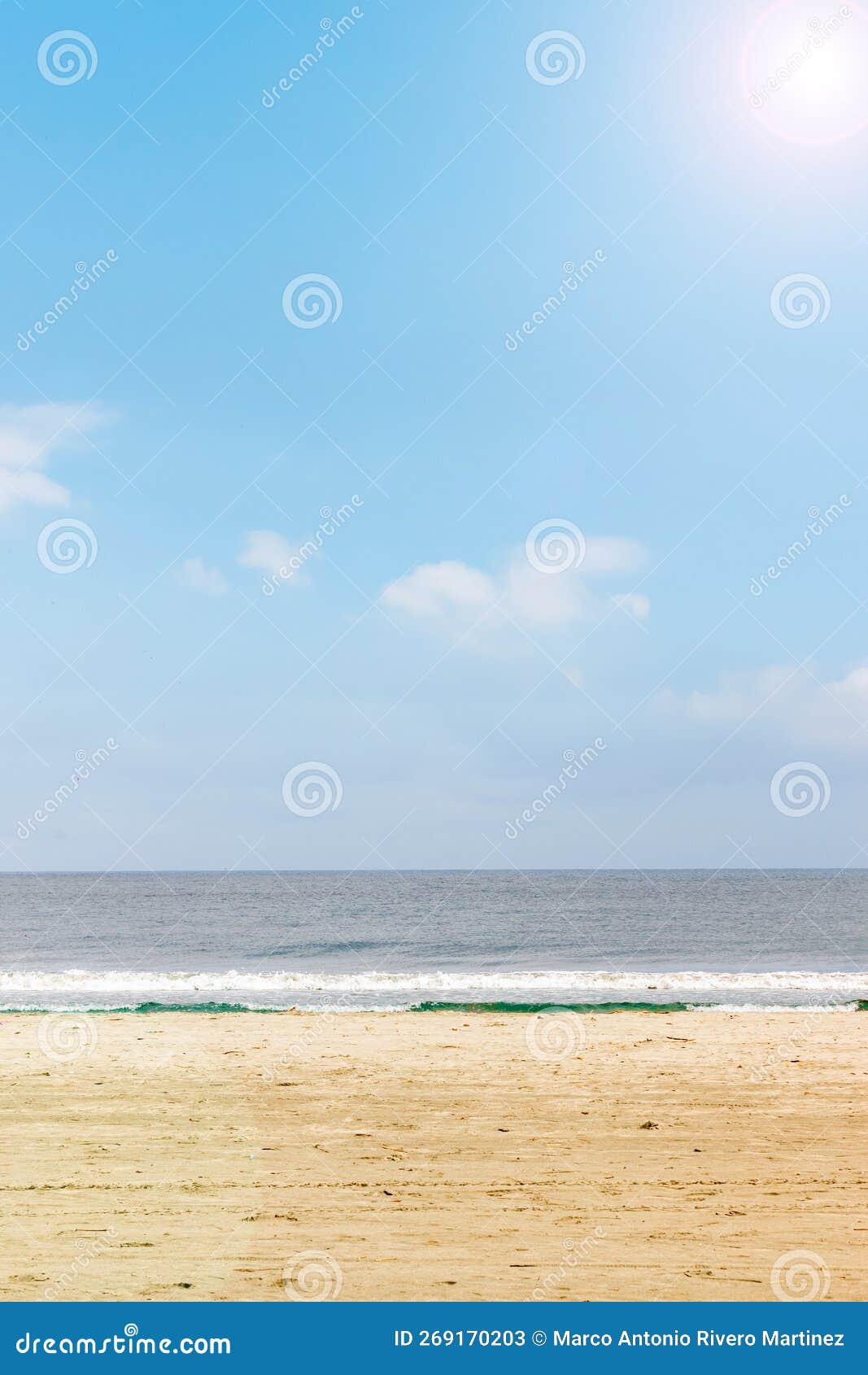 Beautiful Beach with a Shining Sun Stock Image - Image of peace ...