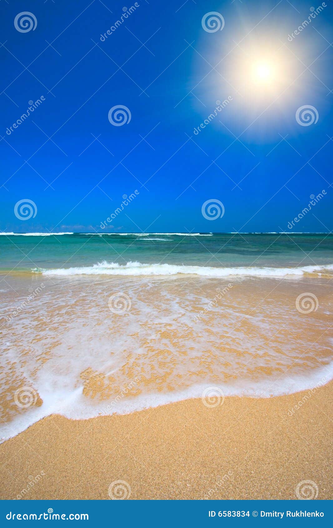 Beautiful beach in summer stock photo. Image of blue, water - 6583834