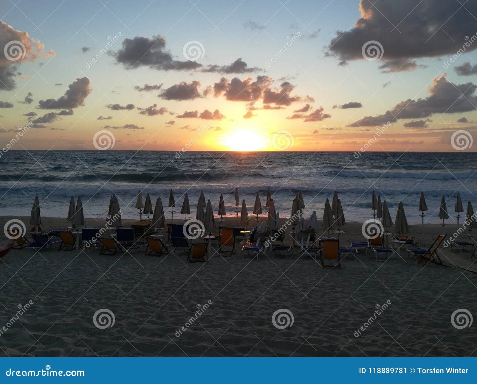 Beautiful Beach Sunsets with Interesting Sky Stock Image - Image of ...