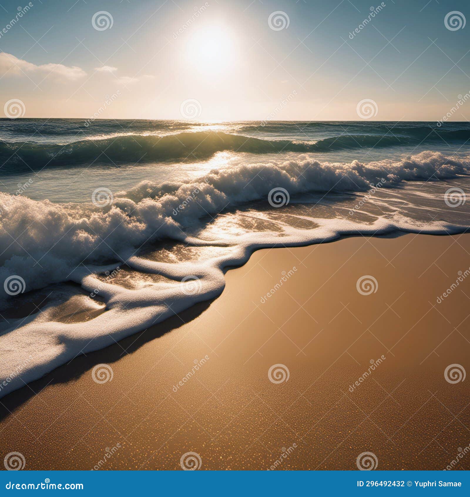 Beautiful Beach Wave and Smooth Sand Sunset Time Stock Photo - Image of ...