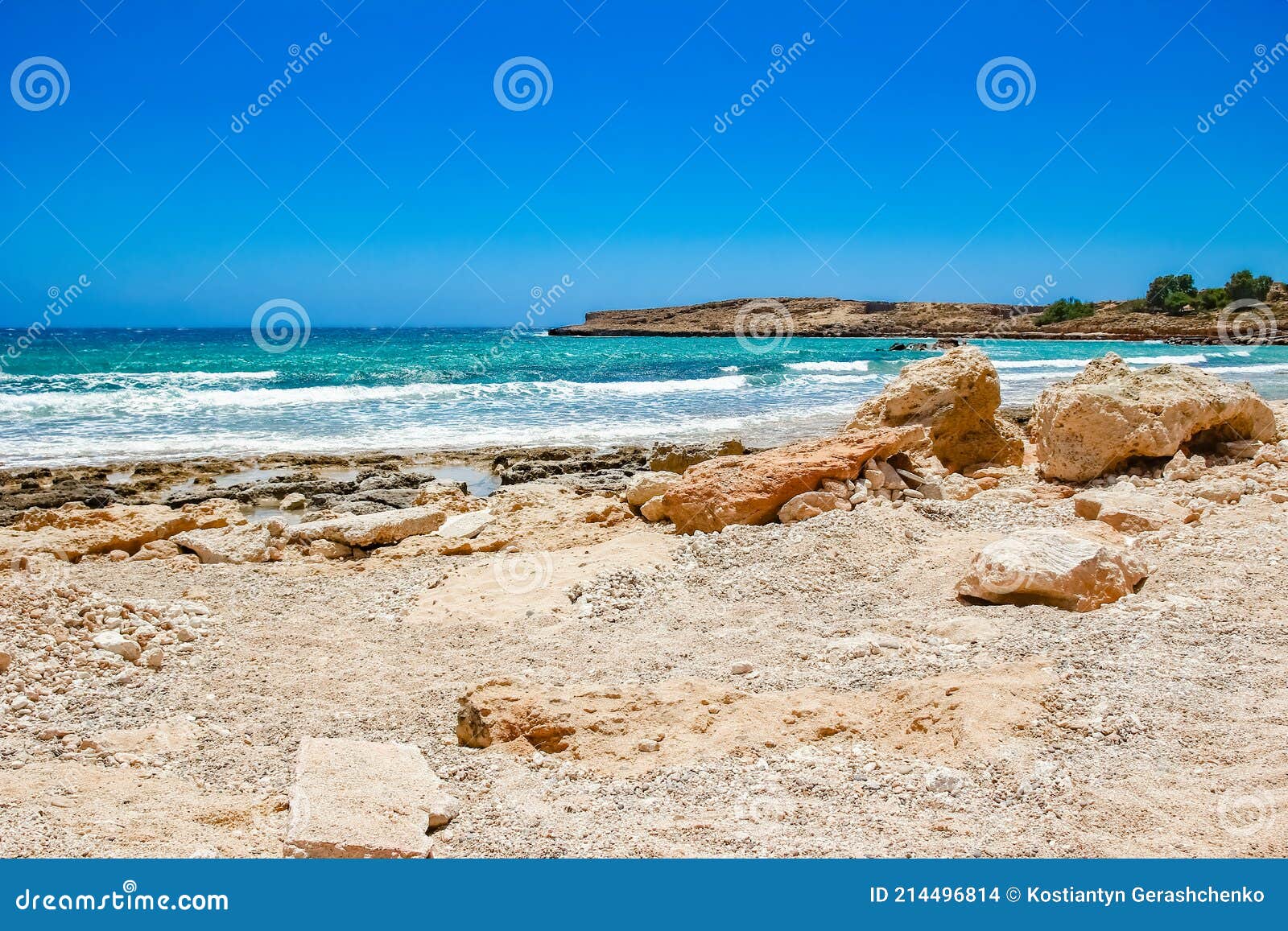 Beautiful Beach with Waves in the Nature of the Background Stock Photo ...