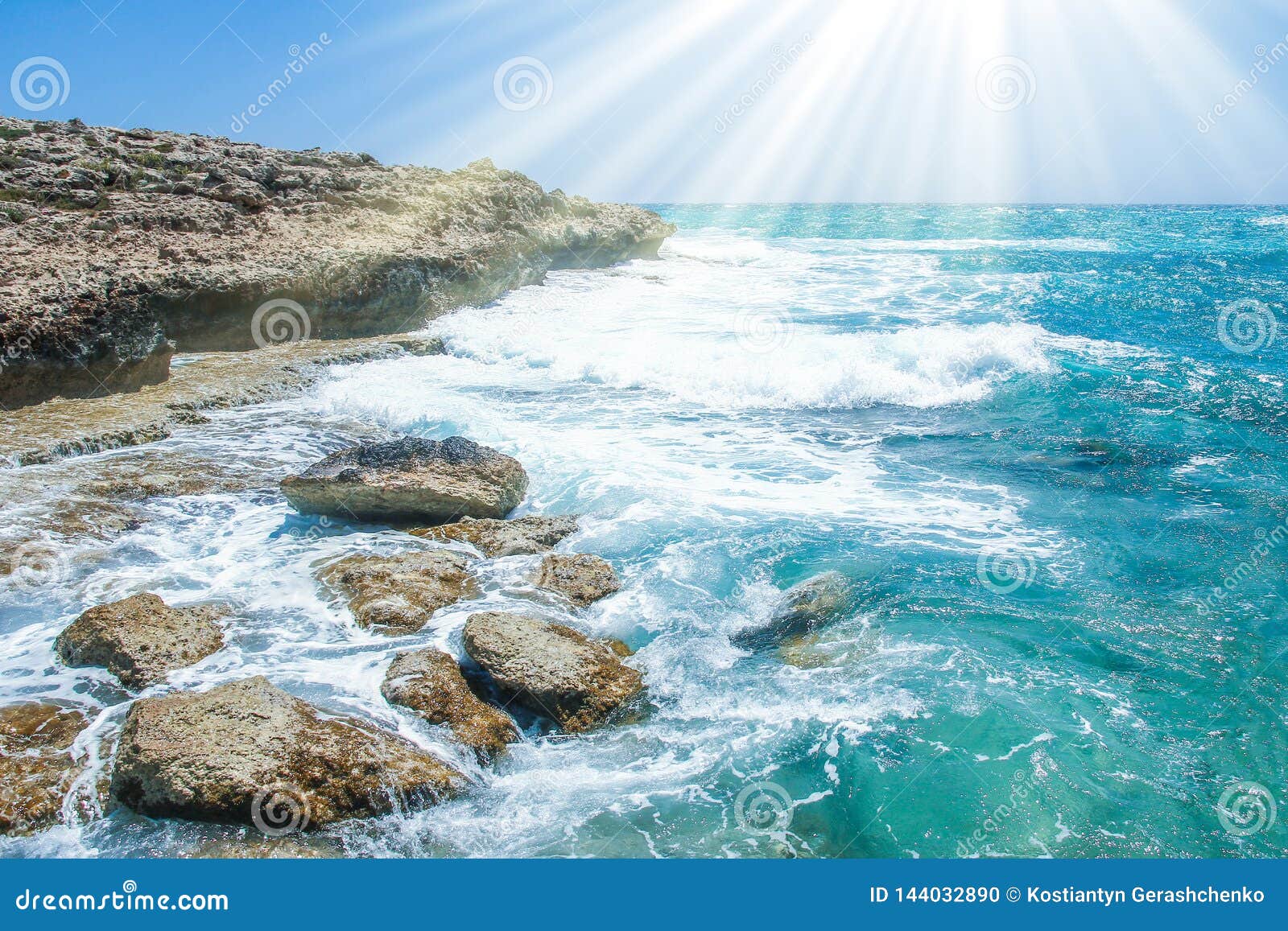 Beautiful Beach with Waves in the Nature of the Background Stock Photo ...