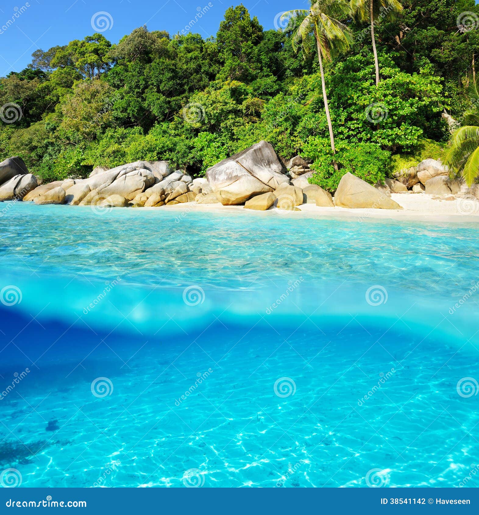 Beautiful Beach with White Sand Bottom Stock Photo - Image of outdoors ...
