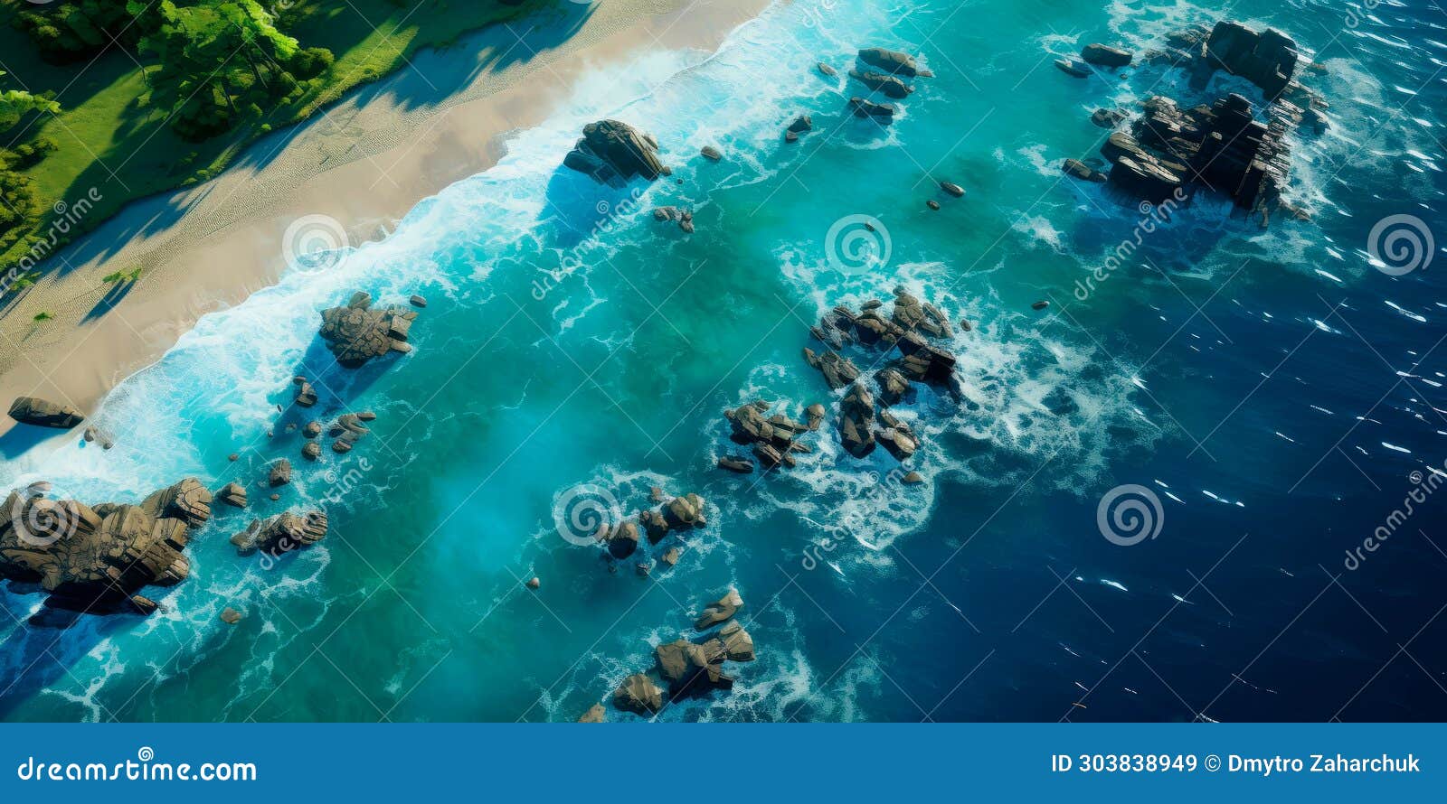 Beautiful Beaches and Coastline from a Bird& X27;s Eye View.Generative ...