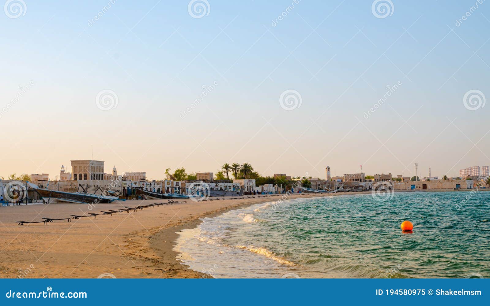 Beautiful Beaches in Qatar. Al Wakrah Beach Stock Image - Image of ...