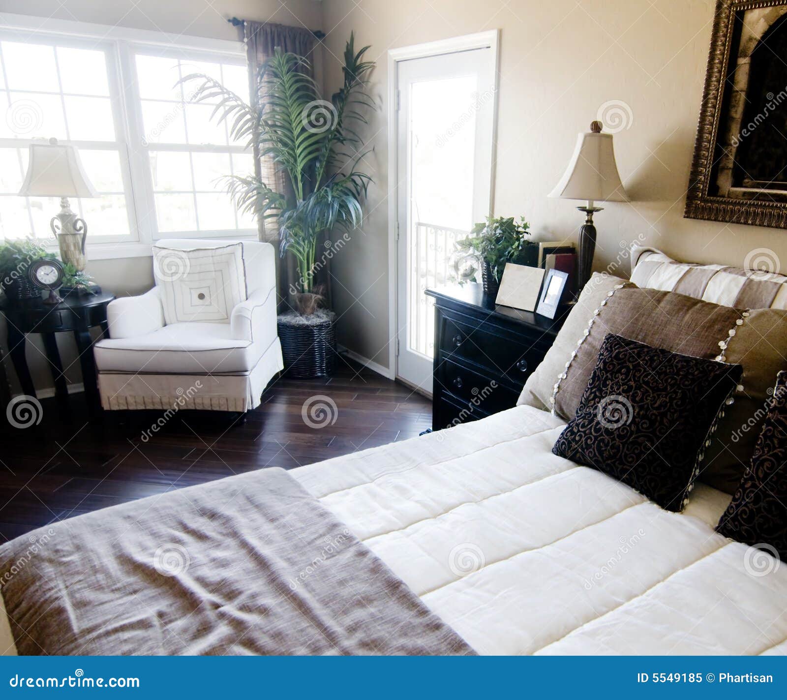 Beautiful Bedroom Interior Design Stock Image - Image of relax, modern ...