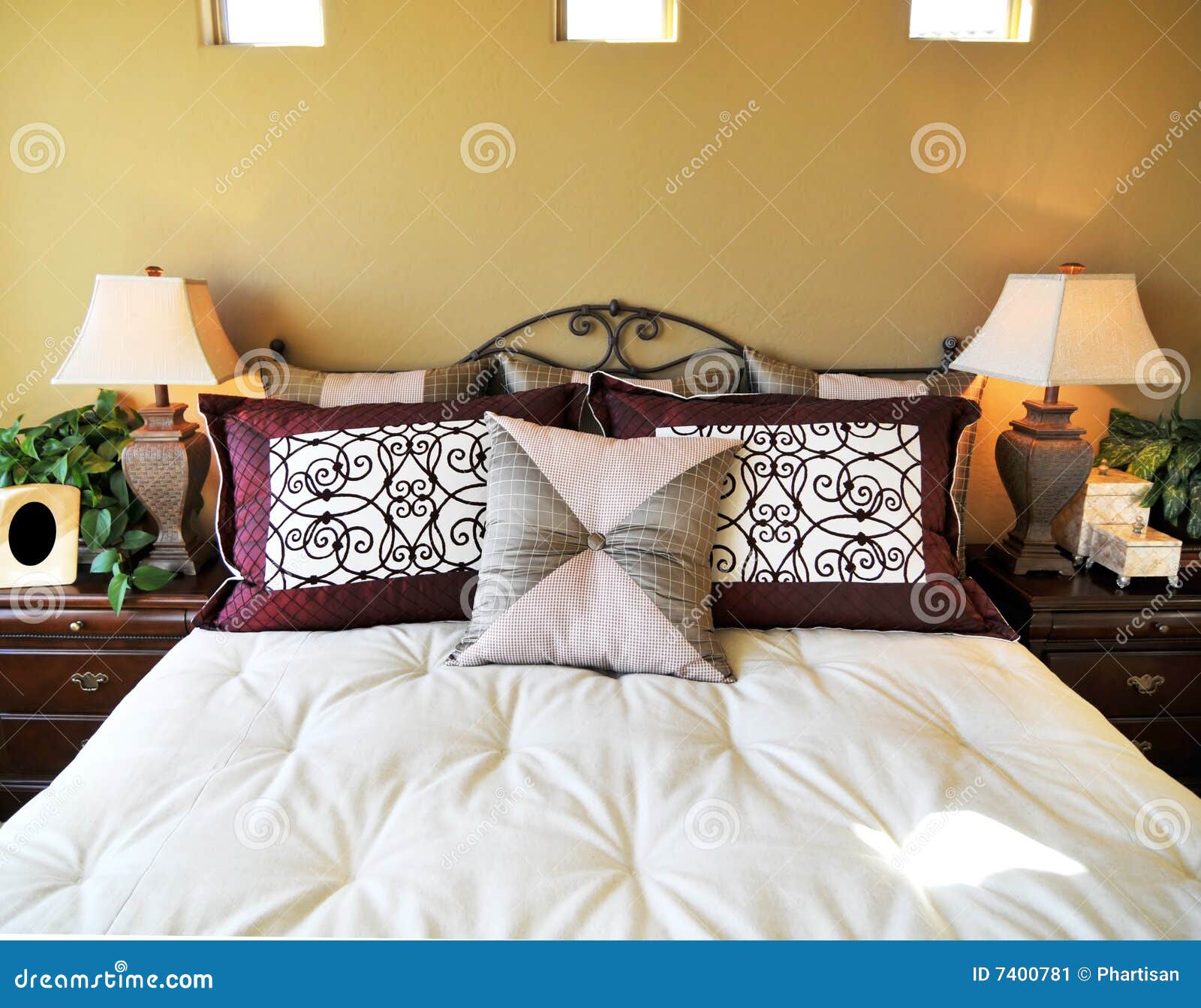 Beautiful Bedroom Interior Design Stock Image - Image of household ...