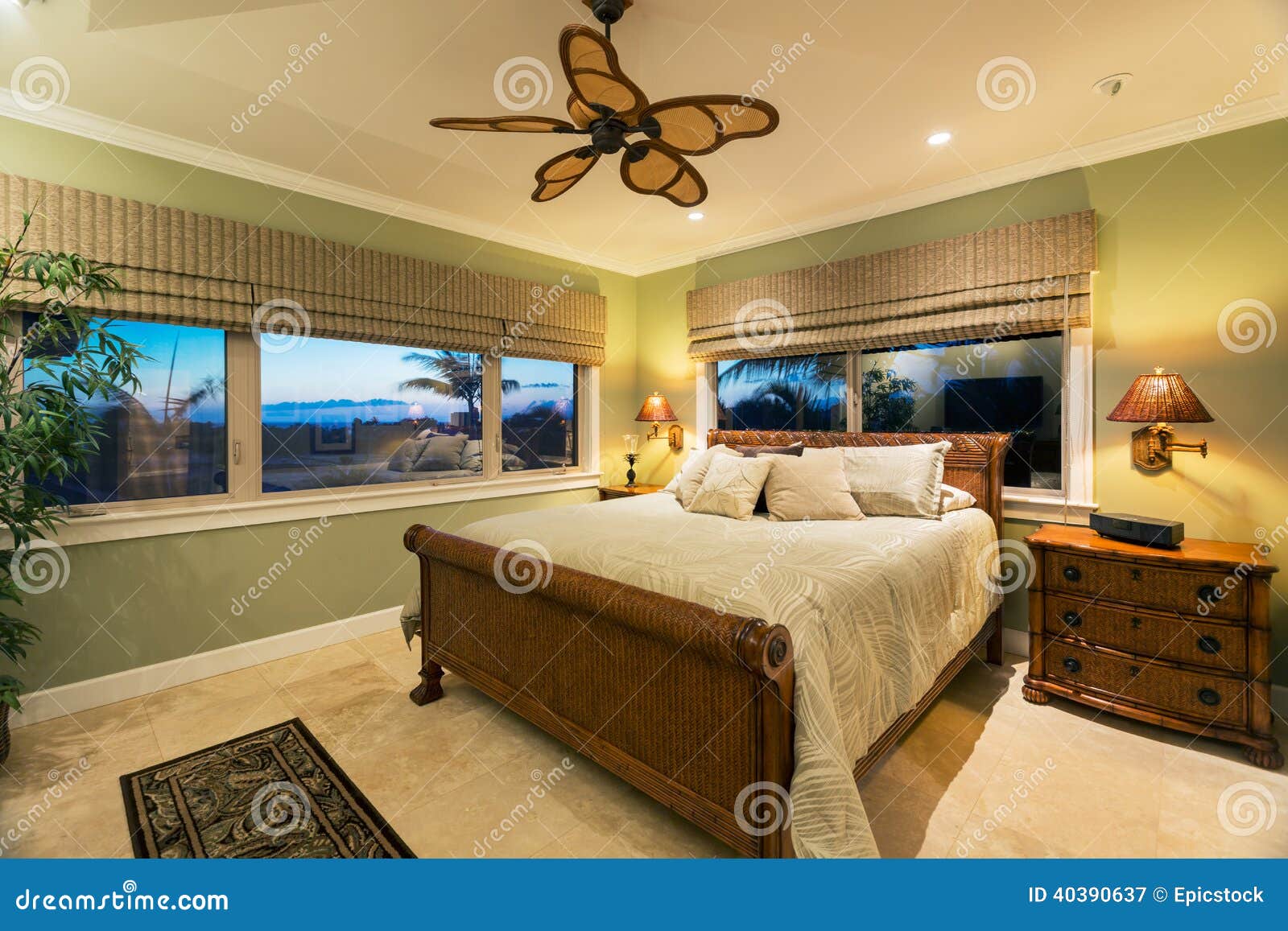 Beautiful Bedroom Interior in New Luxury Home, Stock Image - Image of ...