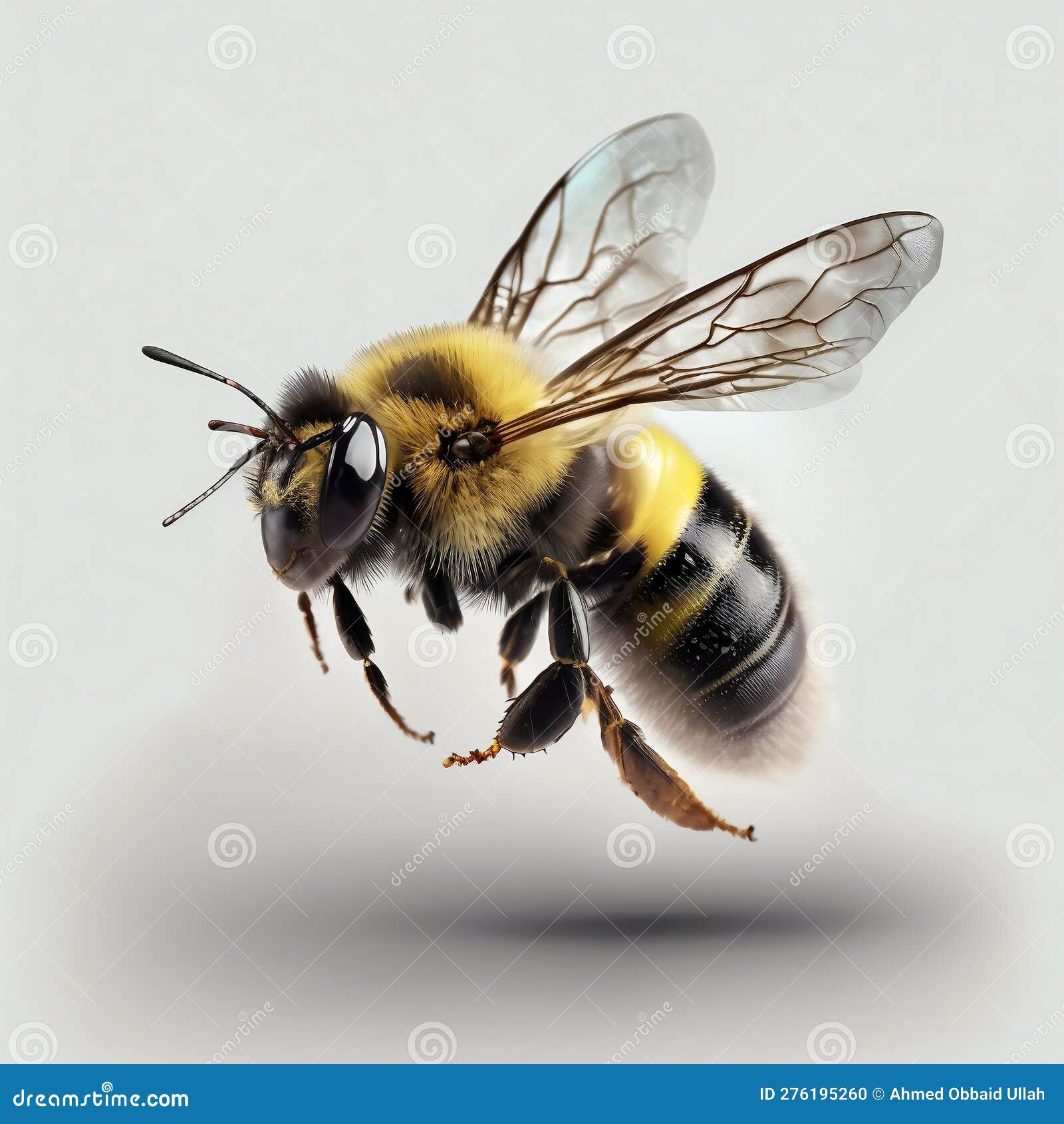 Beautiful Bee Flying on Transparent Background, Generative Ai Stock ...
