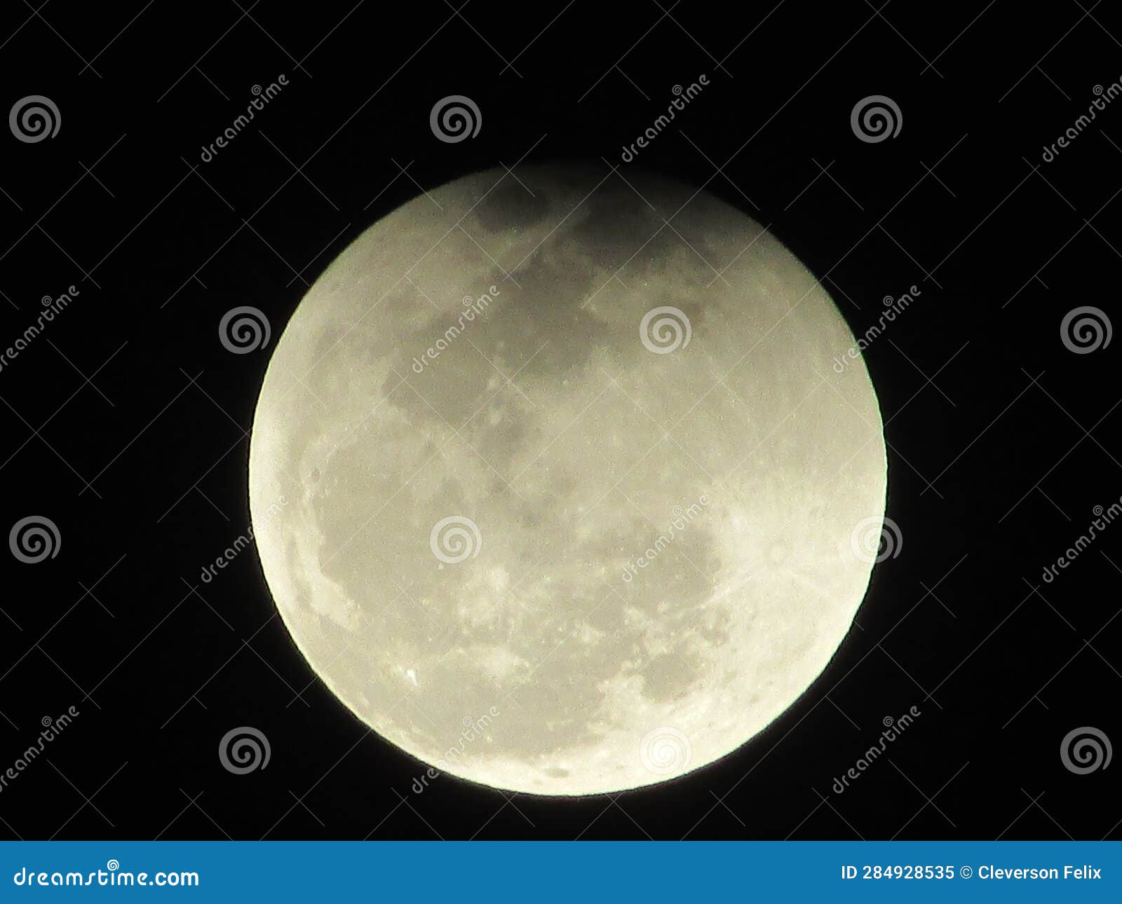 A Beautiful Beginning of a Lunar Eclipse Stock Image - Image of ...