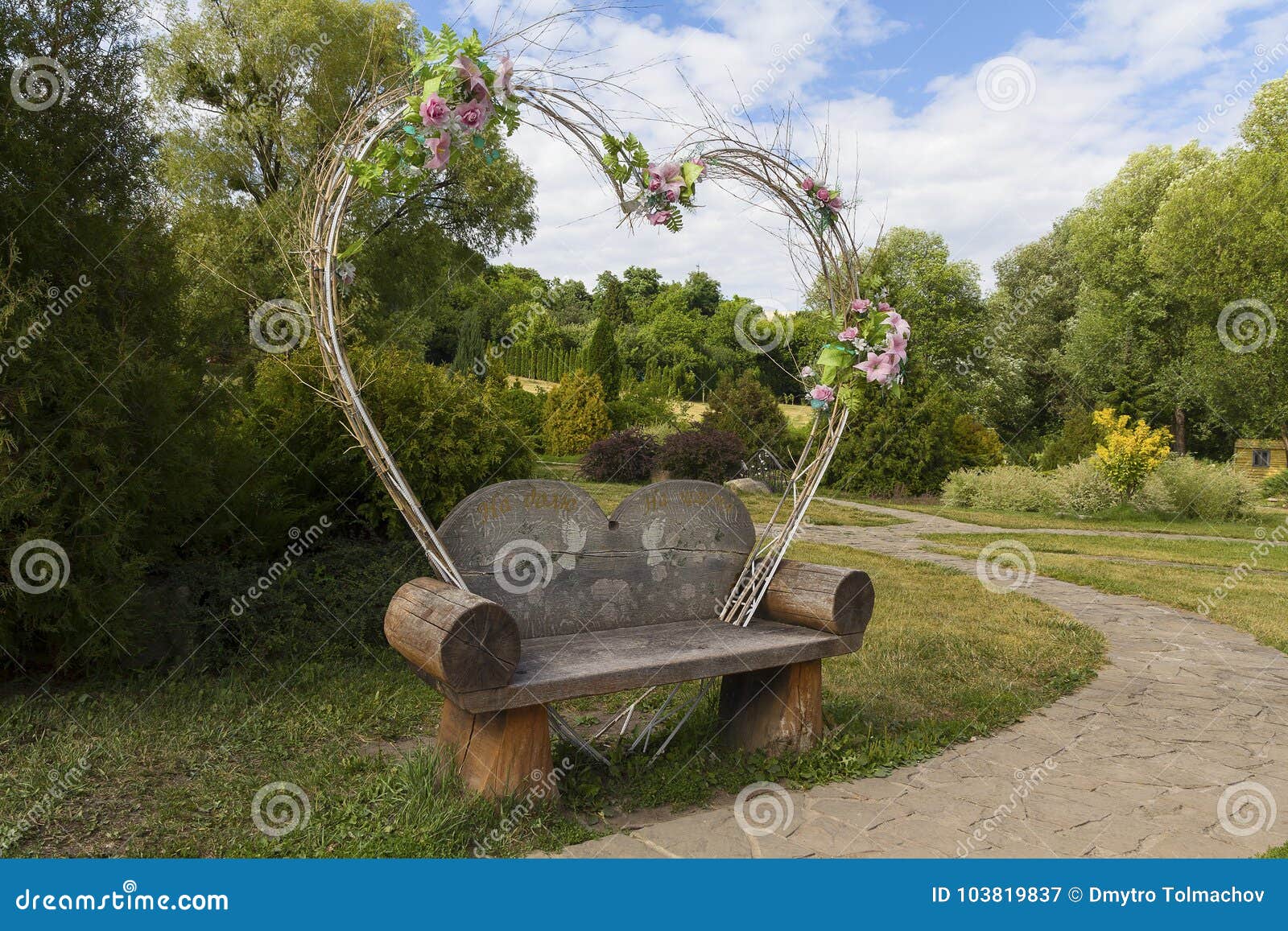 Beautiful Bench in the Shape of a Heart Stock Image - Image of design ...