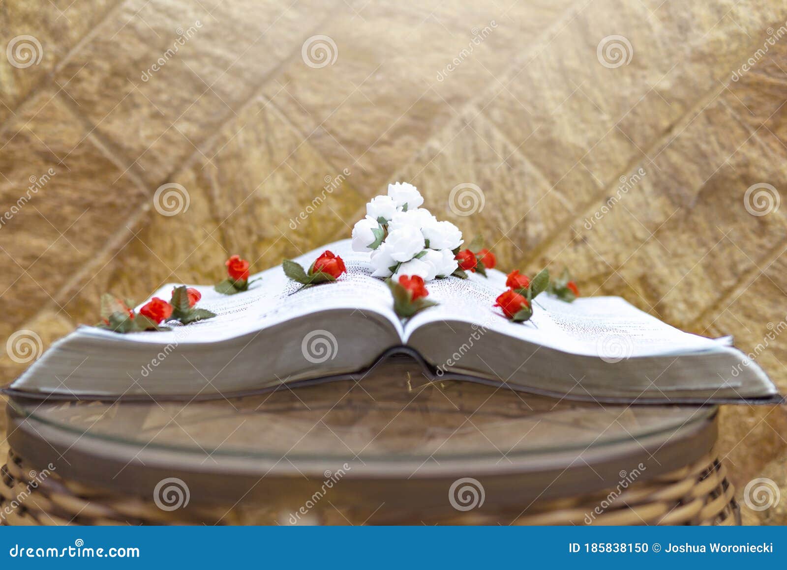 Holy Bible Scriptures with Beautiful Flowers Stock Photo - Image of ...