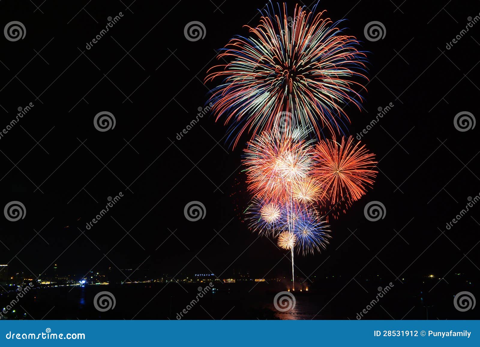 Beautiful Big Fireworks Beach Stock Photos - Free & Royalty-Free Stock ...