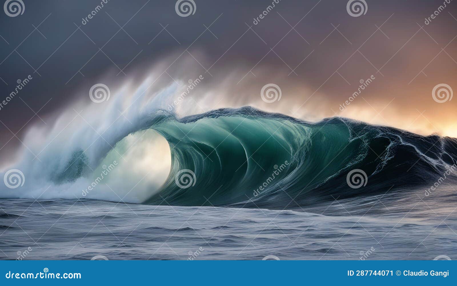 Beautiful big ocean waves stock image. Image of power - 287744071