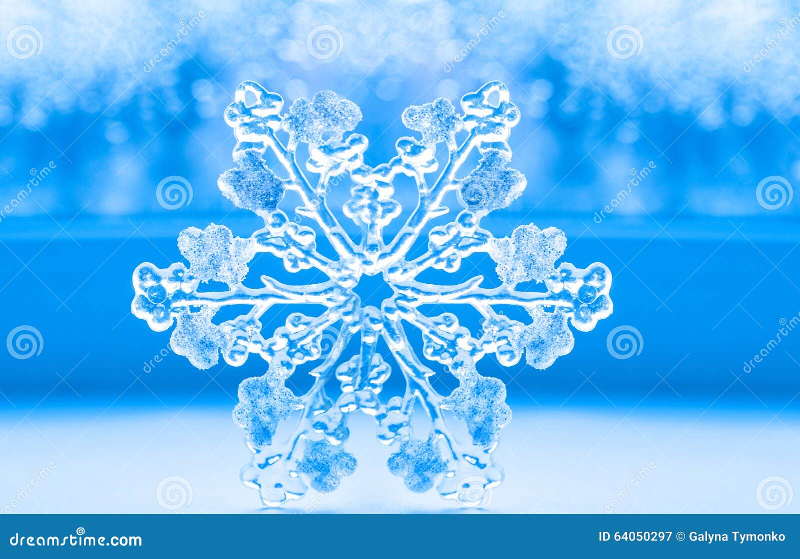 Beautiful Big Snowflake on a Blue Background Stock Image - Image of ...