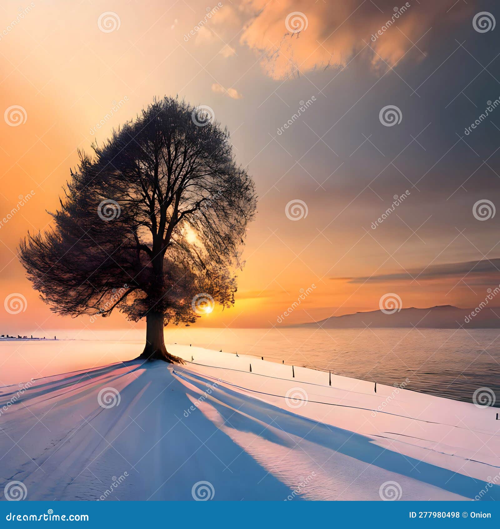 Beautiful Big Tree - Ai Generated Image Stock Illustration ...