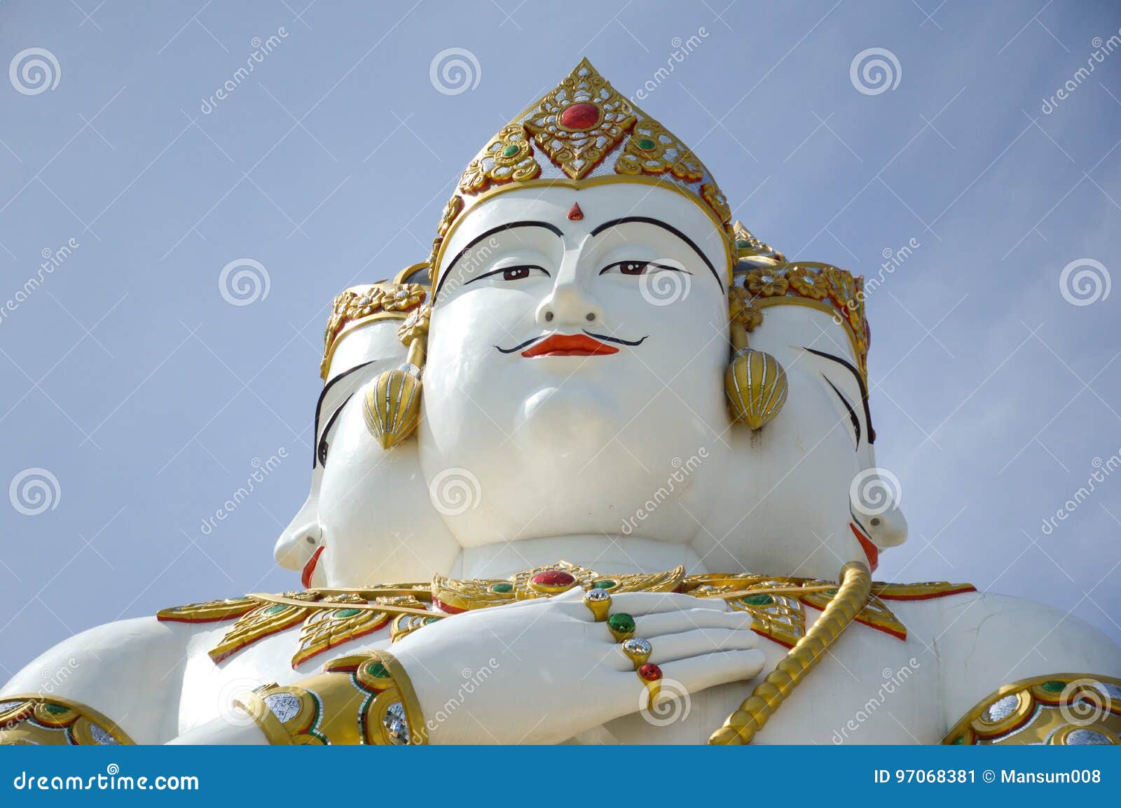 Beautiful Big White Statue of Brahma Stock Image - Image of hinduism ...