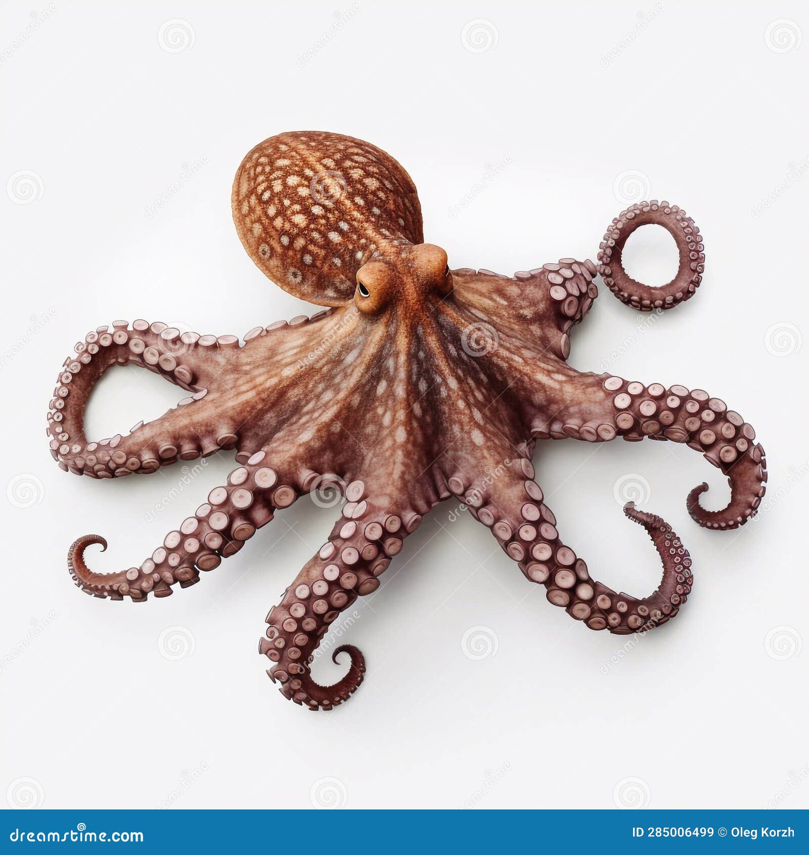 Beautiful Big Wild Octopus Looking Forward is Shown in Full Length, Ai ...