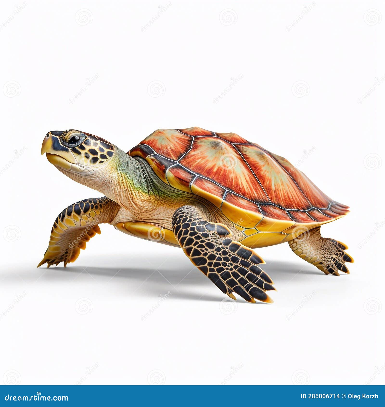 Beautiful Big Wild Turtle Looking Forward is Shown in Full Length, Ai ...