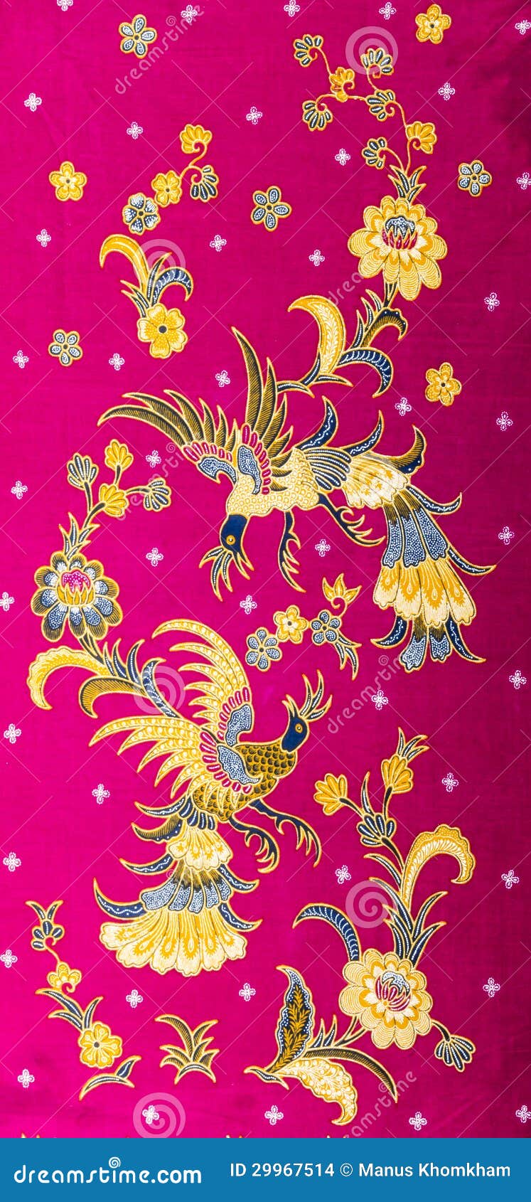 Beautiful Pattern Batik on Red Background Stock Photo - Image of detail ...