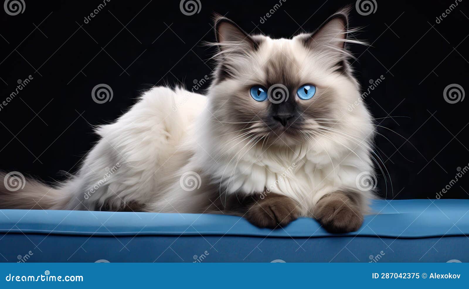 Beautiful Birman Cat Breed On White Background AI Generated Royalty ...