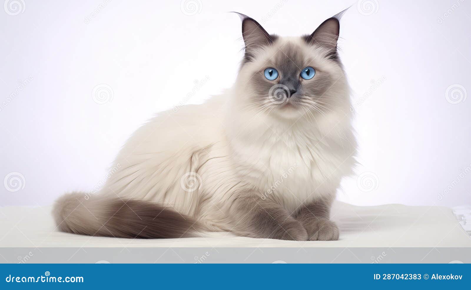 Beautiful Birman Cat Breed on White Background AI Generated Stock ...
