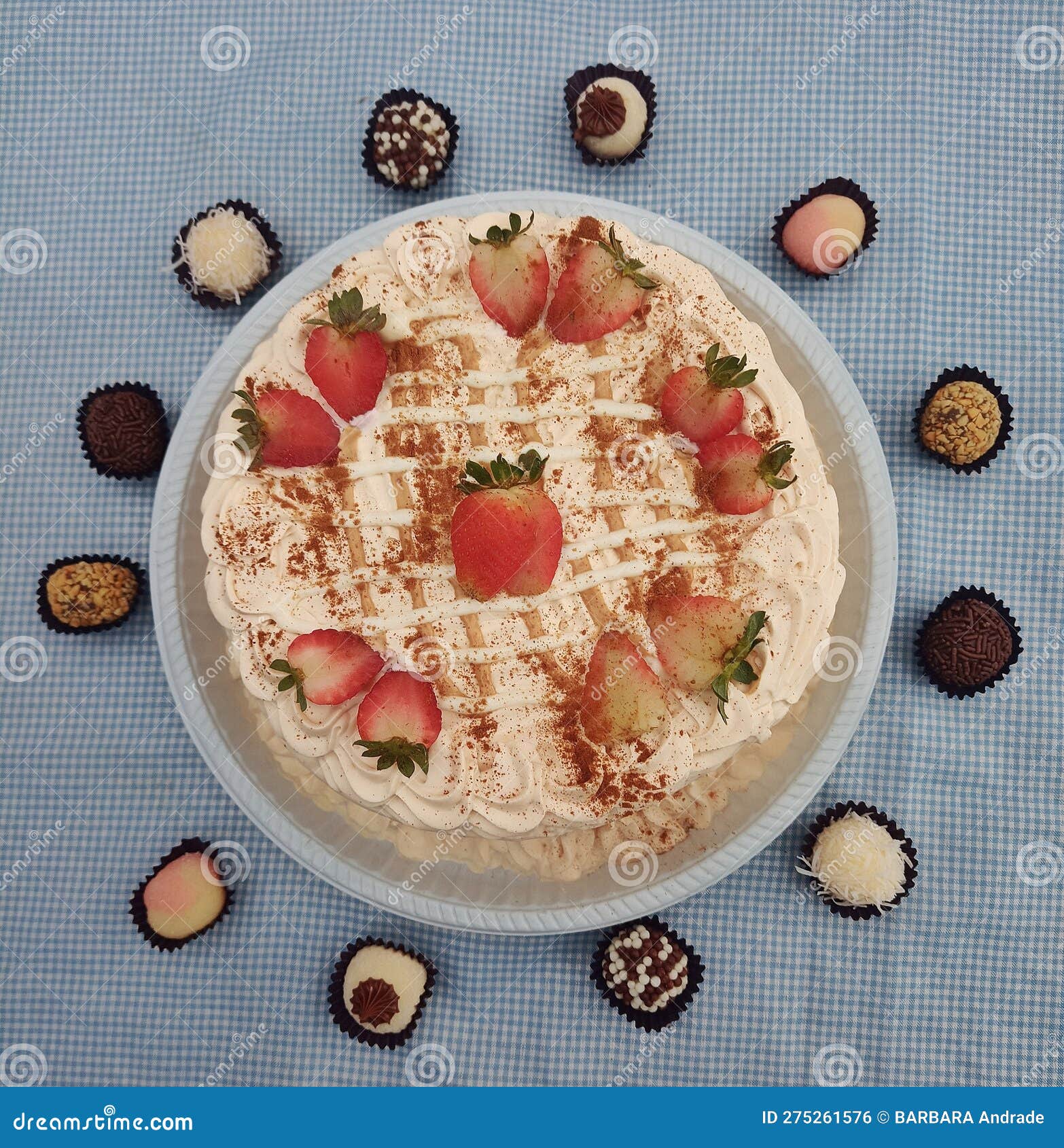 Beautiful Birthday Cake with Strawberries and Sweets Stock Photo ...