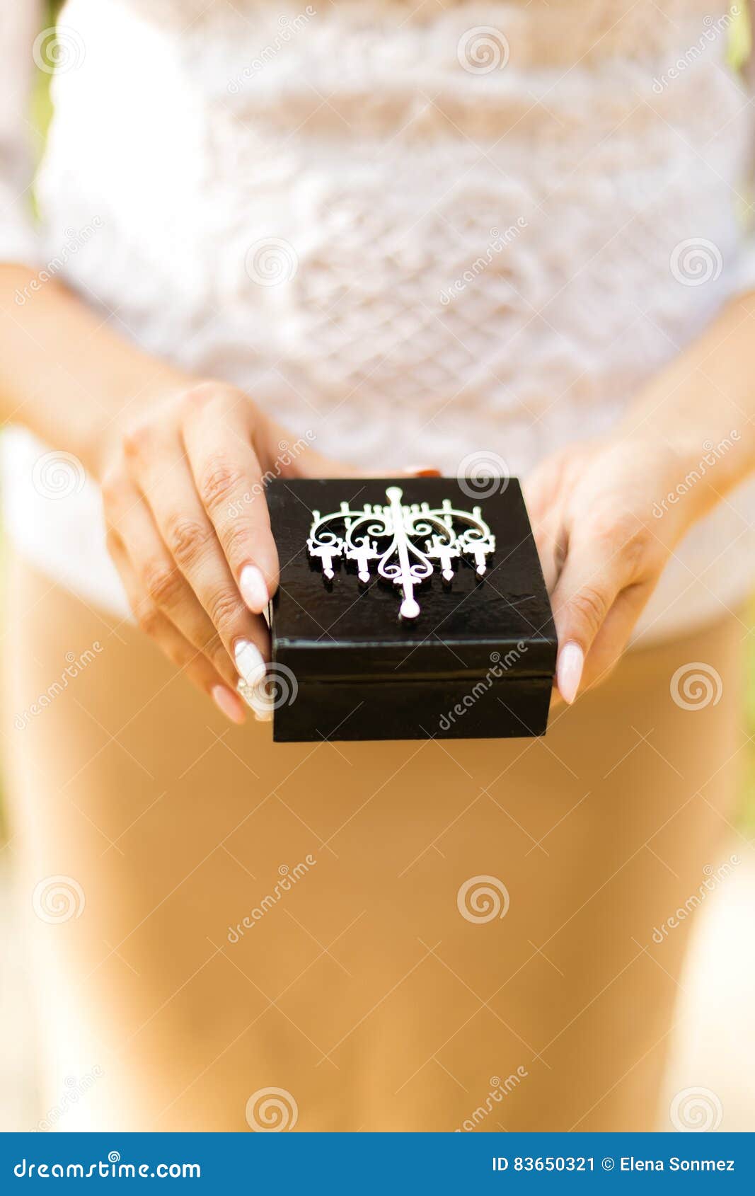 Beautiful Black Box for Wedding Rings Gold Stock Image - Image of ...