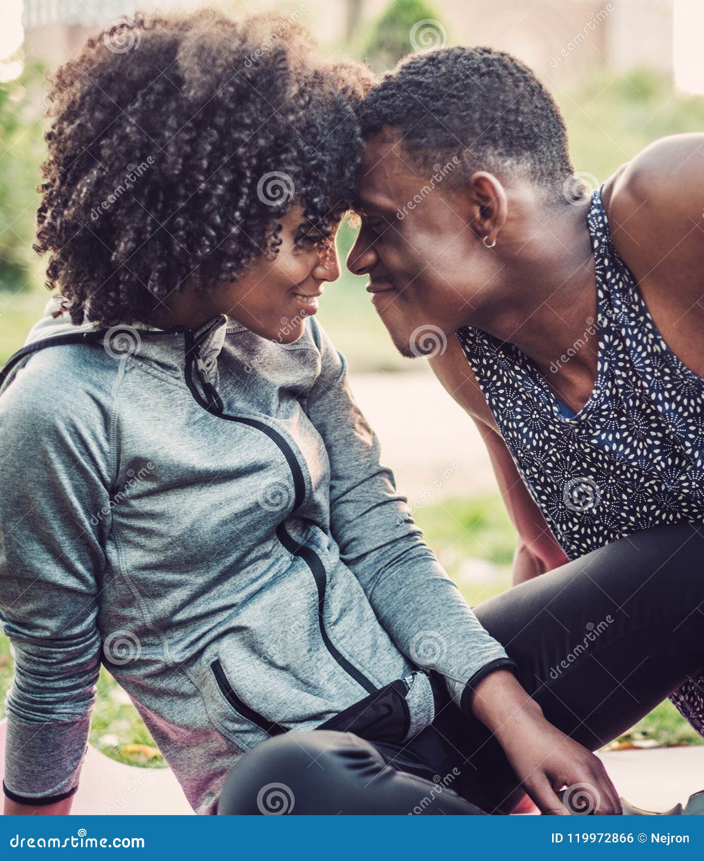 Black Couple Doing Exercise Outdoors Stock Photo - Image of bodycare ...
