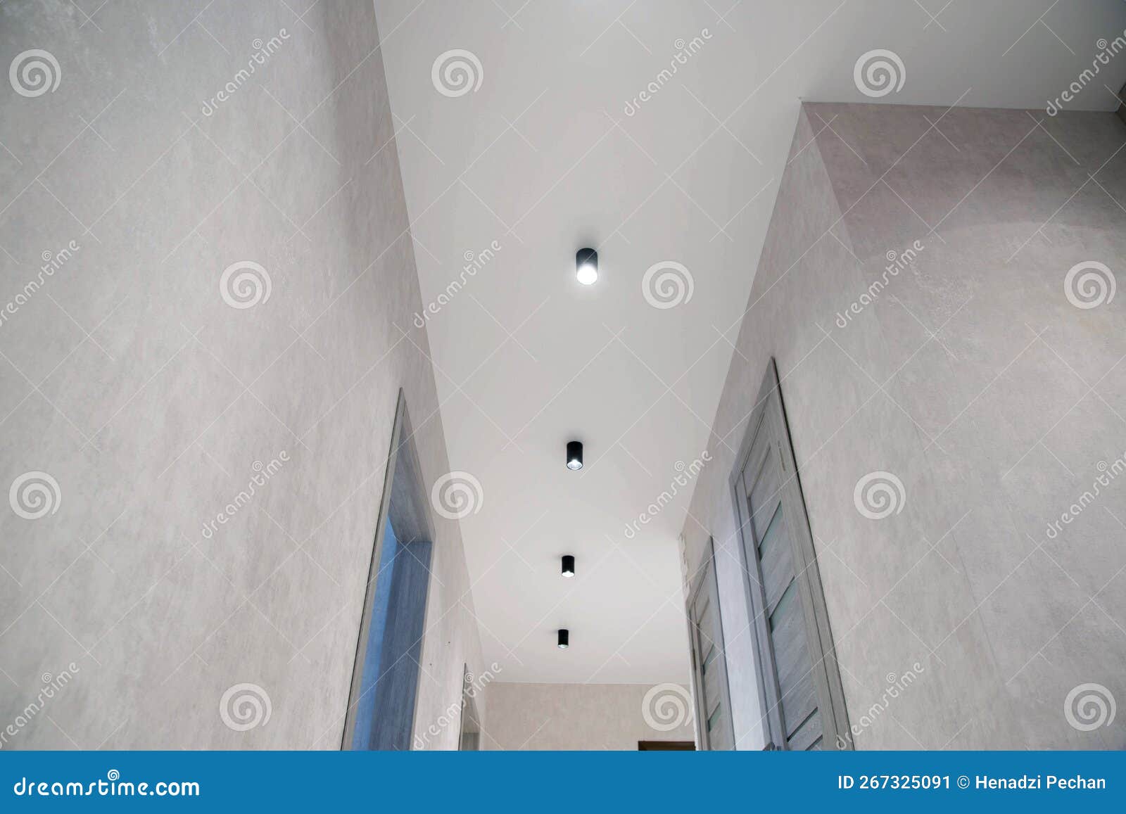 Beautiful Black LED Lights on the Ceiling. Modern Stretch Ceiling ...