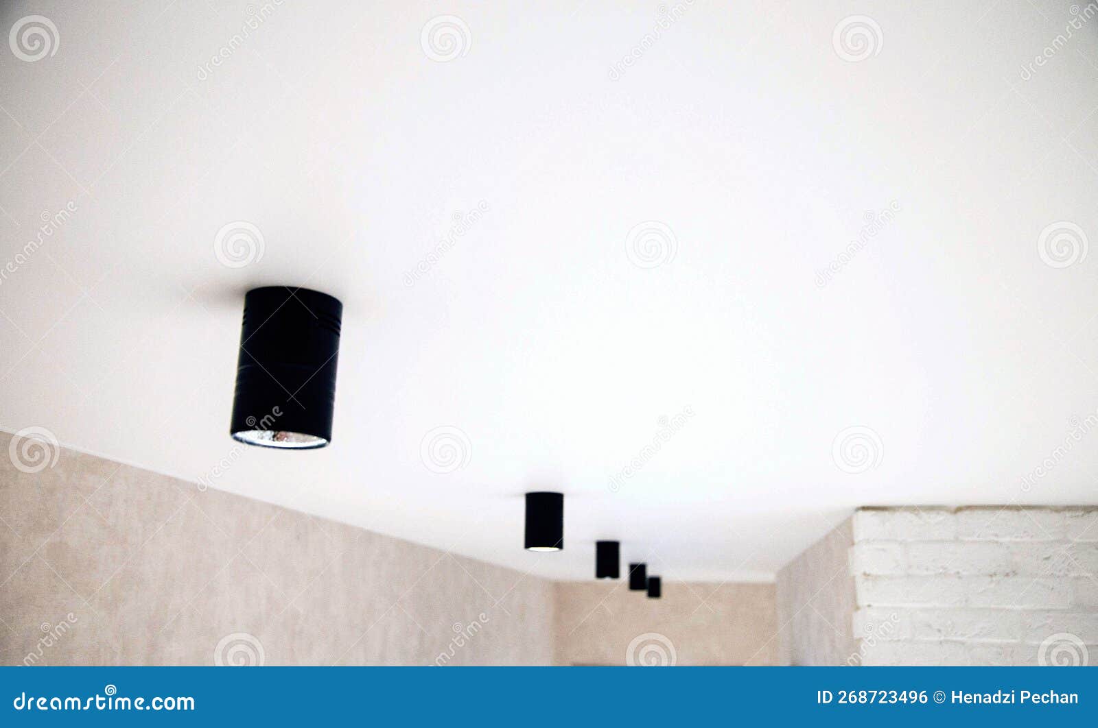 Beautiful Black LED Lights on the Ceiling. Modern Stretch Ceiling ...