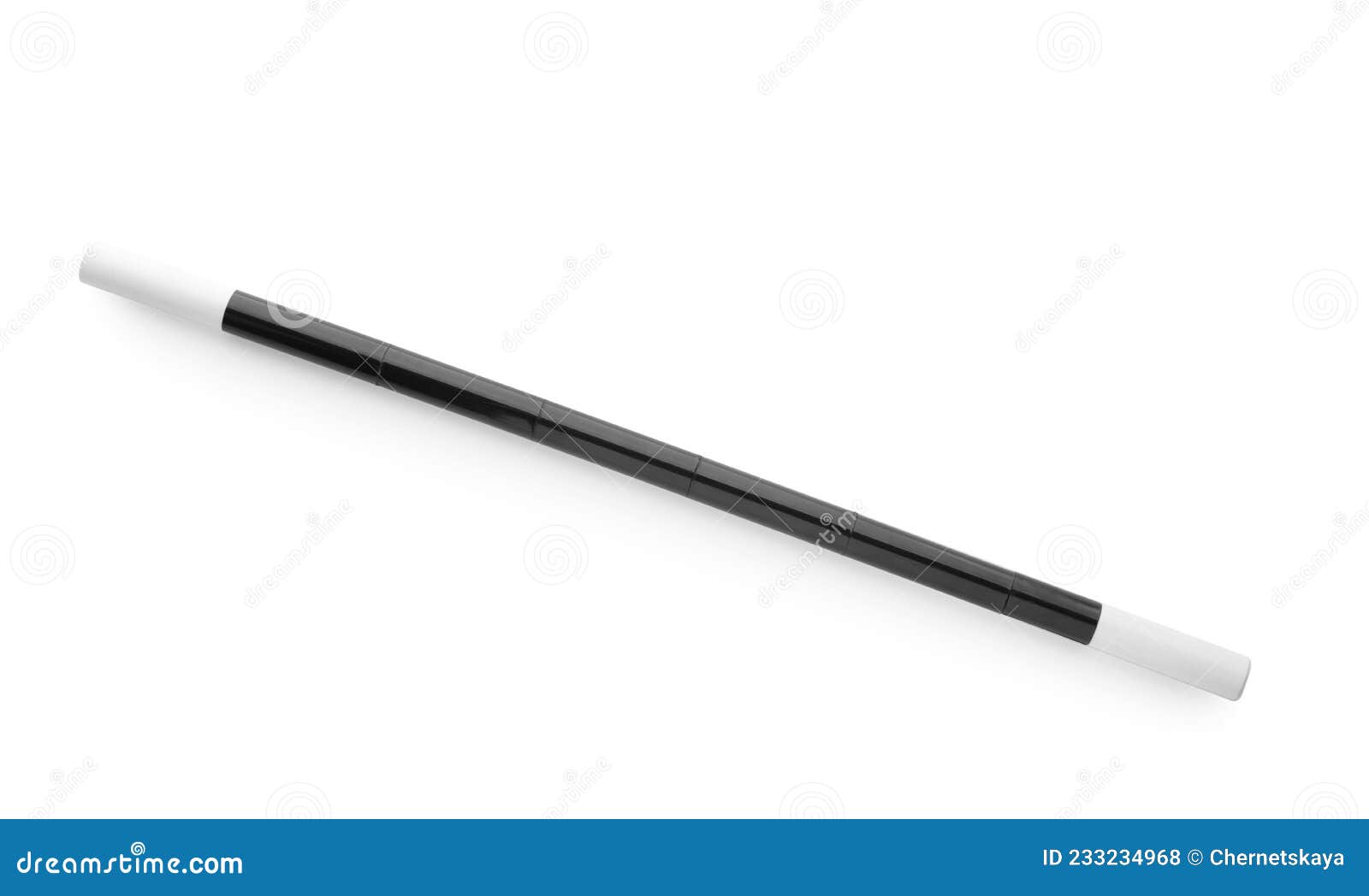 Beautiful Black Magic Wand Isolated on White, Top View Stock Photo ...