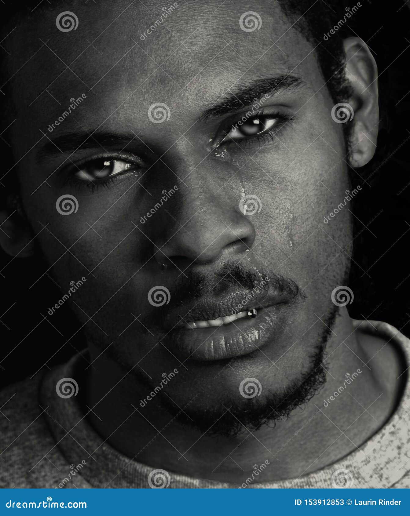 Beautiful Black Man Crying stock image. Image of leisure - 153912853