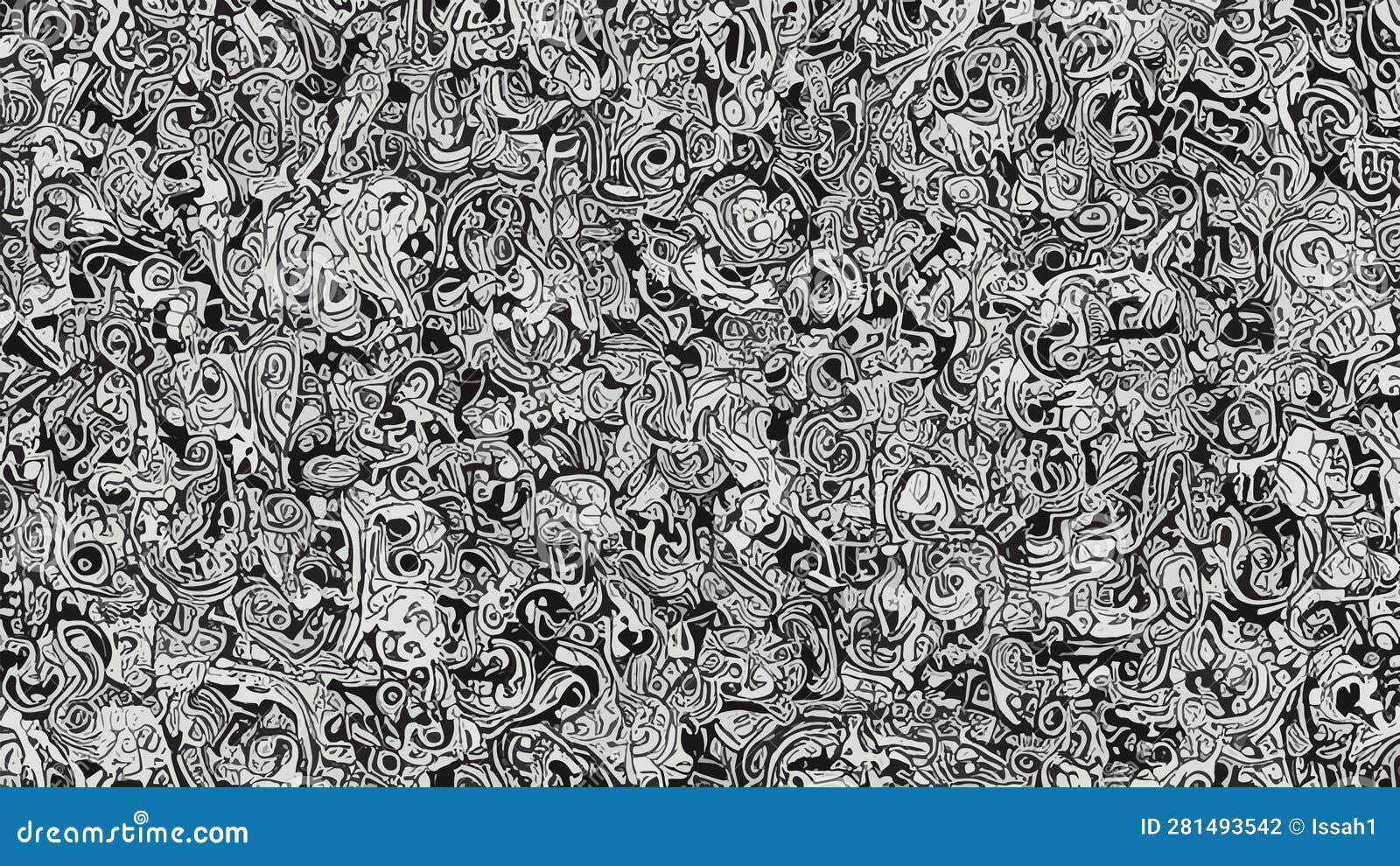 Beautiful Black and White Abstract 8 Bit Repeating Pattern with a Solid ...