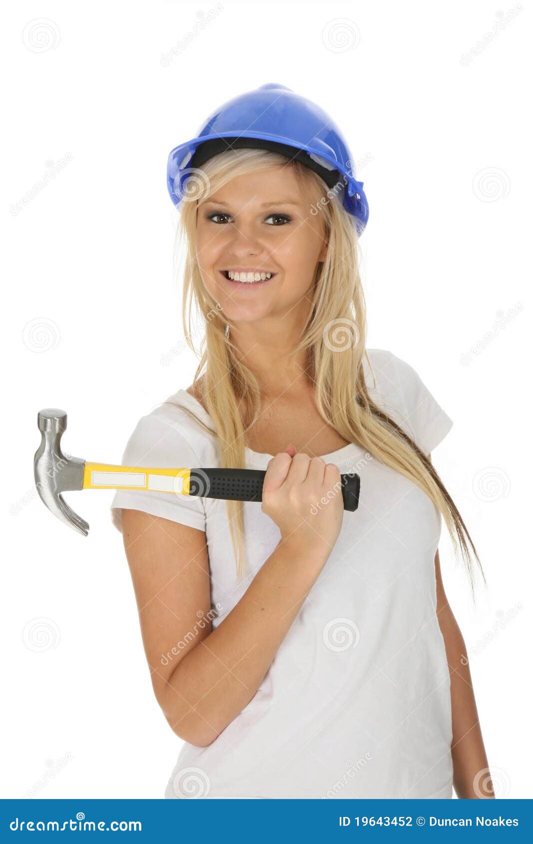 Beautiful Blond DIY Worker stock photo. Image of builder - 19643452