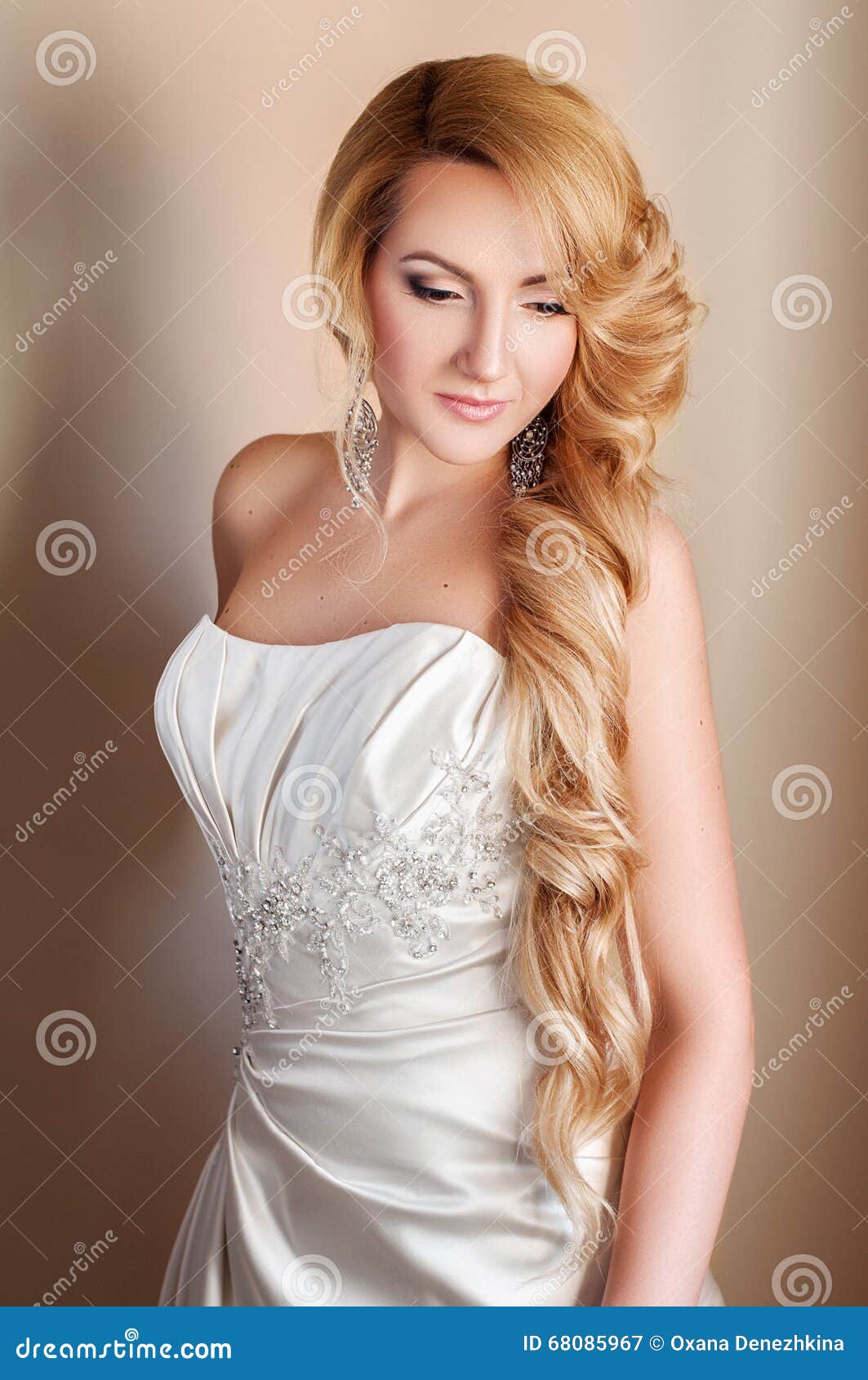 Beautiful Blond Fiance with Professional Make Up Stock Image - Image of ...