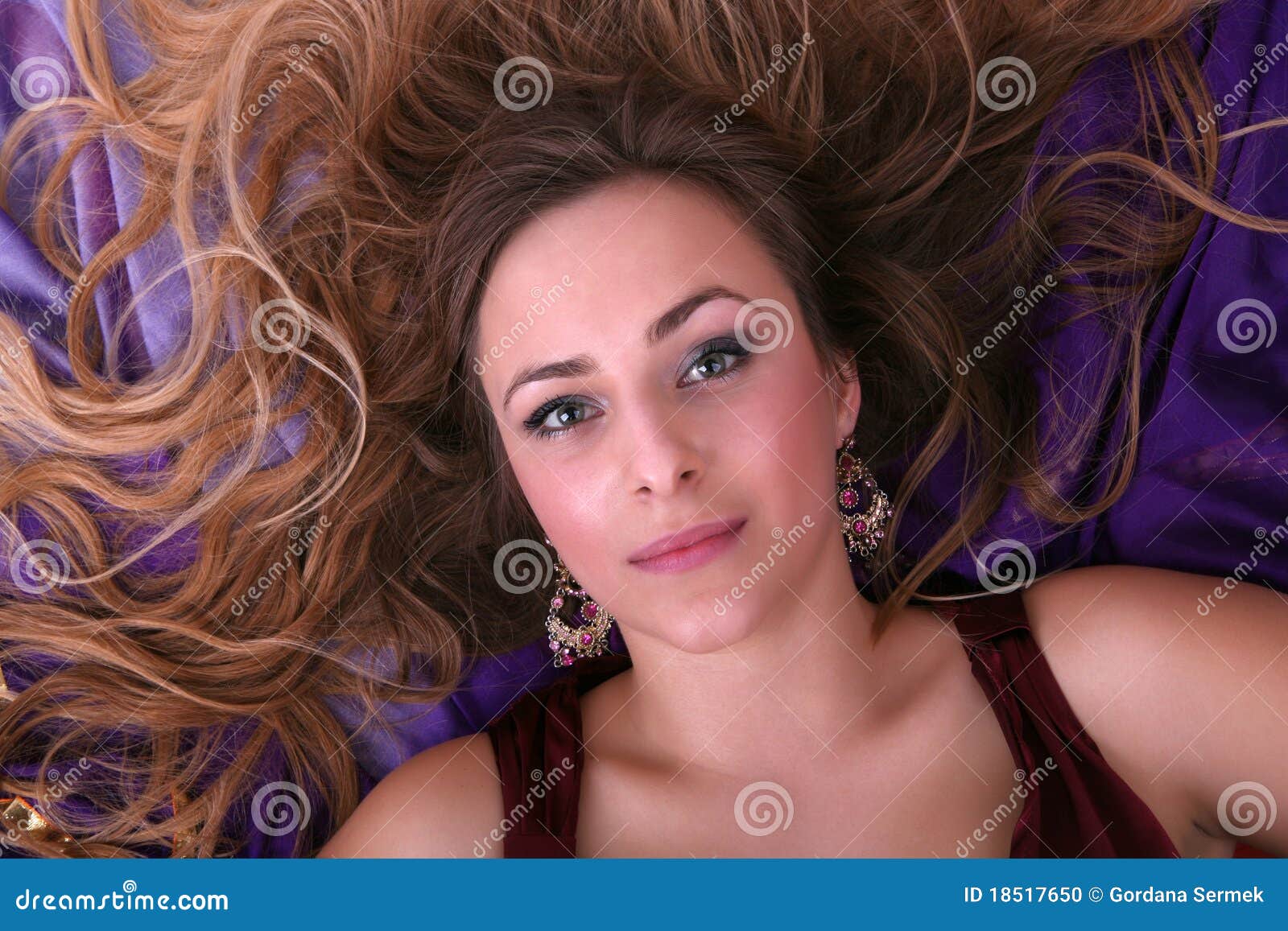 Beautiful Blond Girl Lying on Her Back Stock Photo - Image of adult ...