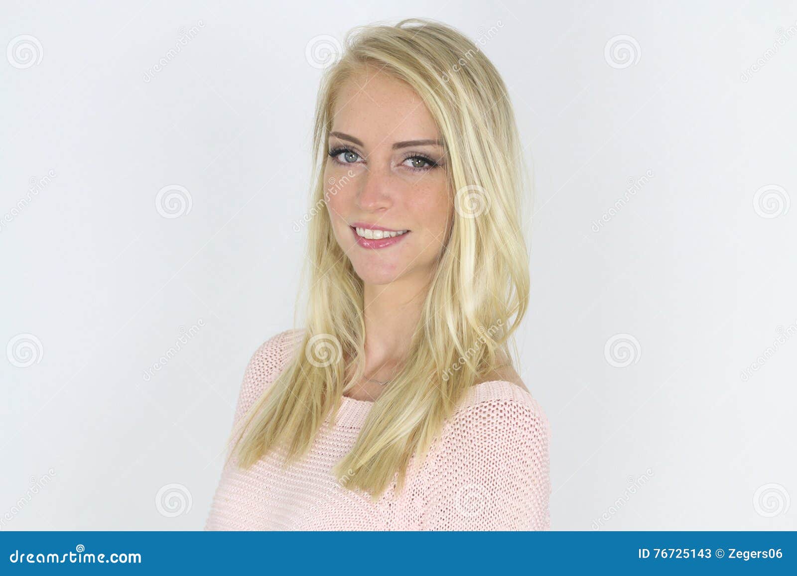 Beautiful Blond Girl Smiling Stock Image - Image of background, happy ...