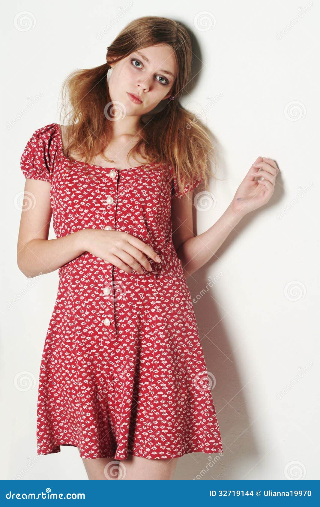 Beautiful Blond Sad Model Girl Stock Photo - Image of hairdress ...